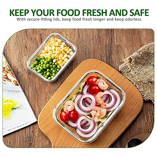 KOMUEE 12 Packs Glass Meal Prep Containers Set, Glass Food Storage Containers with Locking Lids, Airtight Glass Lunch Containers, BPA Free, Microwave, Oven, Freezer & Dishwasher Friendly,Gray