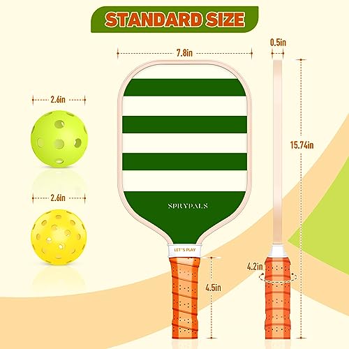 Sprypals Pickleball Paddles,USAPA Approved Fiberglass Surface with Polypropylene Core Pickleball Set Premium Pickleball Rackets Pickleball Paddle Set for Men Women