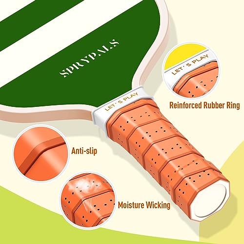 Sprypals Pickleball Paddles,USAPA Approved Fiberglass Surface with Polypropylene Core Pickleball Set Premium Pickleball Rackets Pickleball Paddle Set for Men Women