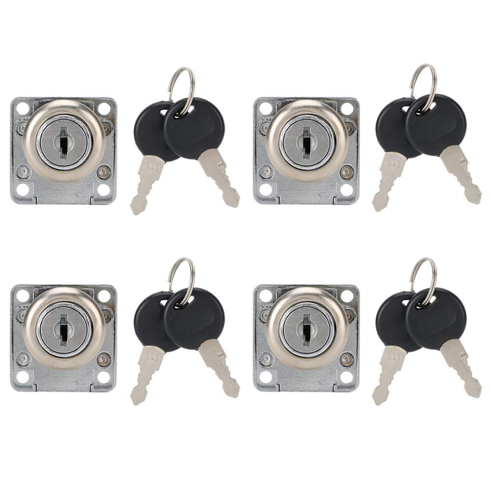 QANYEGN 4 Sets Drawer Lock Cabinet Locks with Keys, Zinc Alloy Drawer and Cabinet Lock, Home Desk Lock for Desks, Cabinets, Drawer Cabinets, Letter Box