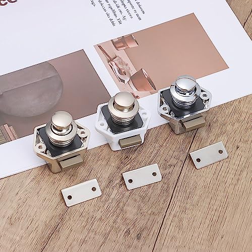 Durable Home Gadget Zinc Alloy Furniture Hardware Push Button Latch Cabinet Door Catch Cabinet Lock Car Push Lock - (Color: gold)