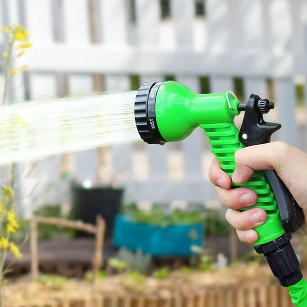 Expandable Garden Hose, Flexible Water Hose with 7 Function Hose Spray Nozzle