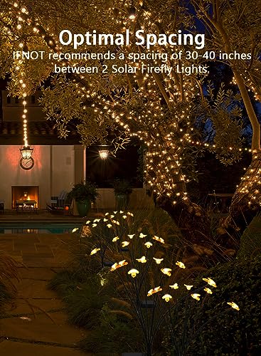 IFNOT Solar Garden Lights, 4 Pack Solar Bee Firefly Lights, 1200mAh Waterproof Solar Swaying Outdoor Lights, Big Bee & Flexible Branch Solar Powered Garden Lights for Patio Pathway Decoration