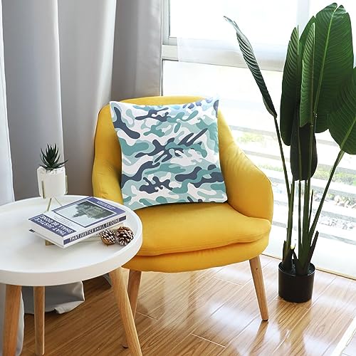 ZOEO Camo Camouflage Square Throw Pillow Covers Couch Decorative Pillow Cases Outdoor Sofa Cushion Cover Modern Decor for Bed Living Room 18" x 18"