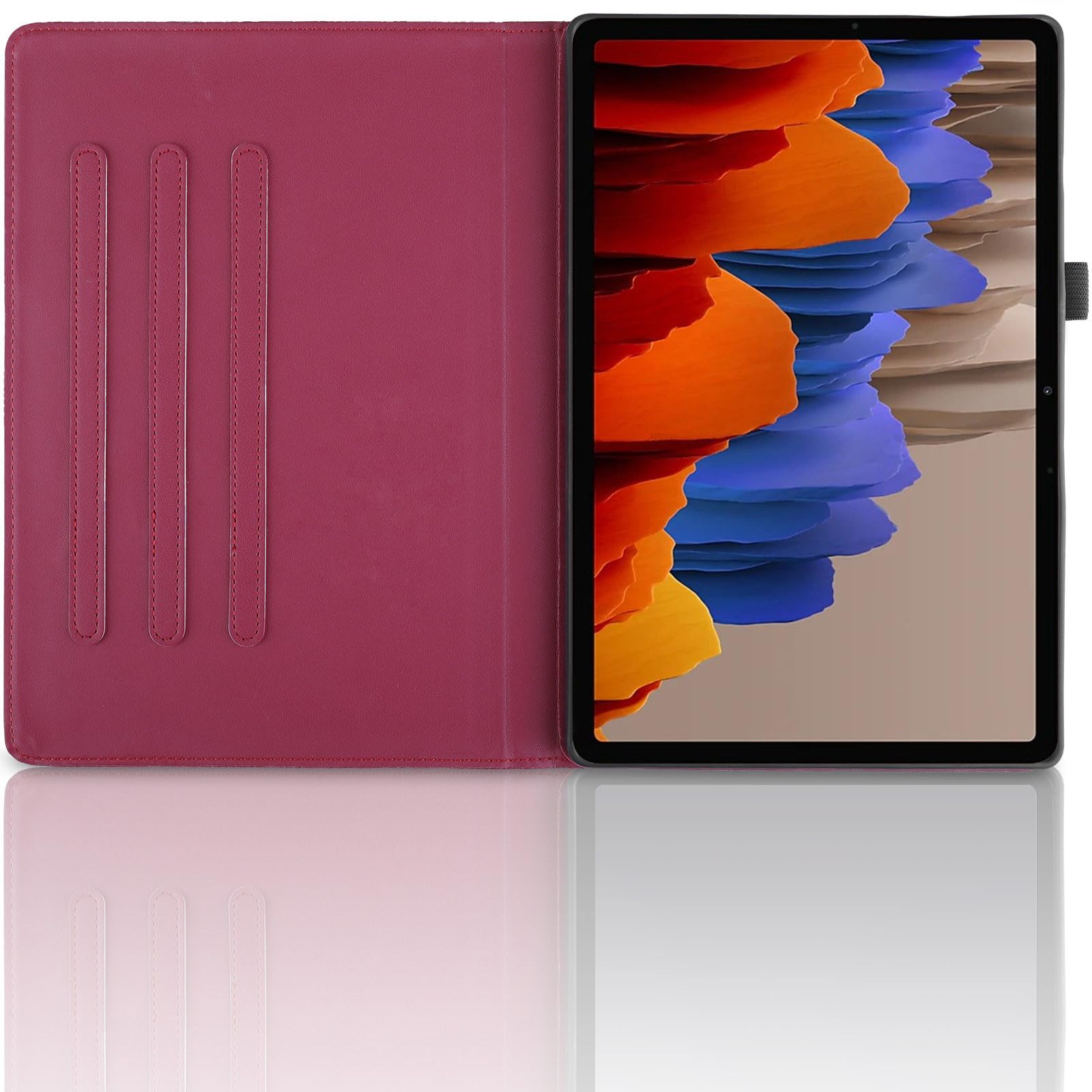 SLLMYYX 360 Degree Rotating Tablet Case Compatible with Samsung Galaxy Tab S9 11.0 Inch SM-X710 2023 Release, Life Tree Slim Folio Stand Cover (Red)