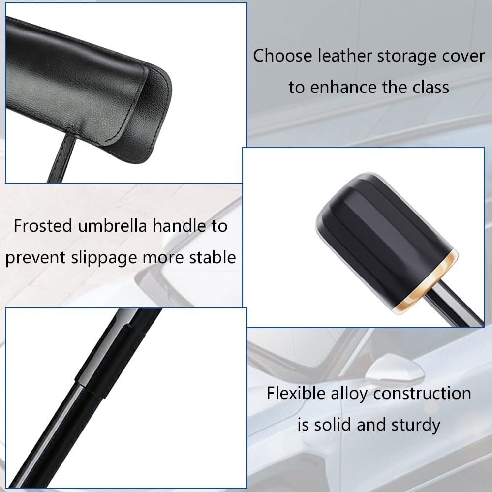 IHOTDER Cool Windshield Sun Shade Umbrella - New Titanium Silver Reflector Blocks 99% of UV Through Automotive Glass - Summer Car Essential Windshield Cover with Opening Design, 55.12*30.7*0.3inch