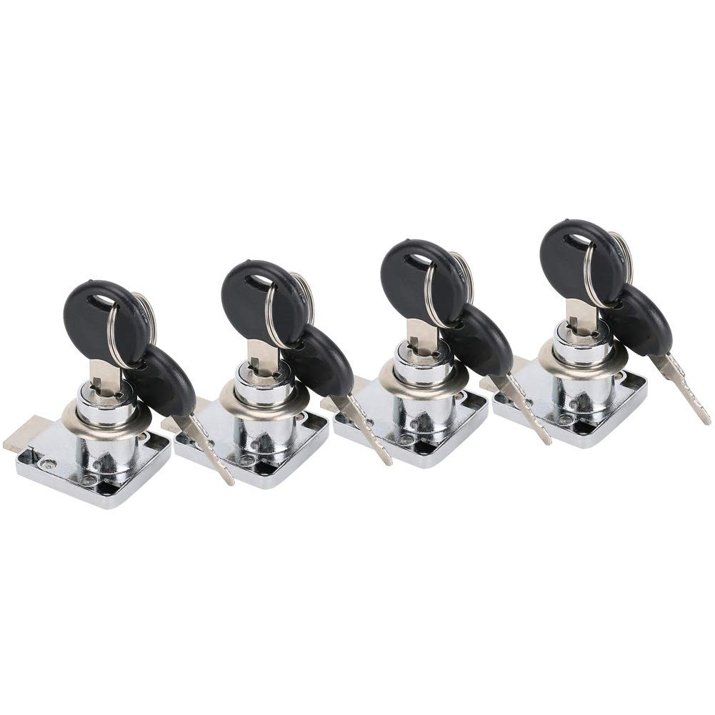 QANYEGN 4 Sets Drawer Lock Cabinet Locks with Keys, Zinc Alloy Drawer and Cabinet Lock, Home Desk Lock for Desks, Cabinets, Drawer Cabinets, Letter Box