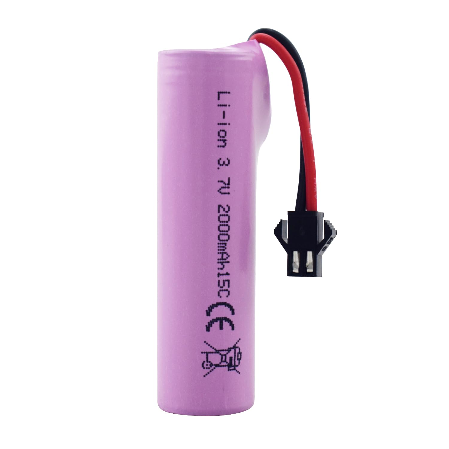 PUOO 5PCS 3.7V 2000mAh SM-2P Plug Li-ion Battery with 5-in-1 Charger for DE68 DE44 DE45W DE45 DE58 DE49 DE57 DE70 Off-Road Vehicle Truck Tank RC Car Spare Batteries