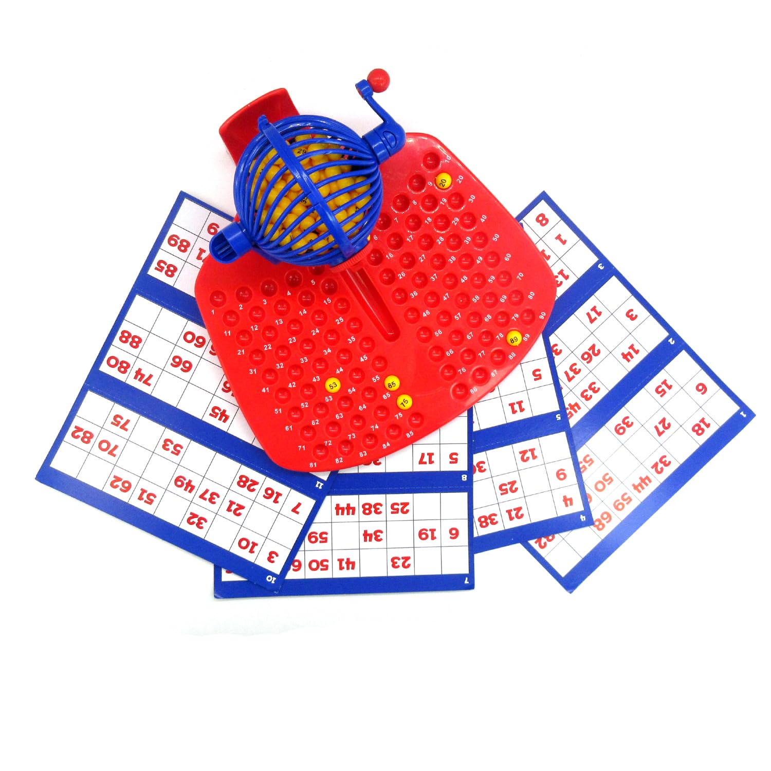 Bingo Game Set with 2.75 Inch Bingo Cage,100 Colorful Bingo Chips & Mini 4 in a Row Board Game with 30 Discs for Holiday
