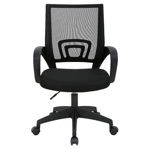 Office Chair Computer Desk Chair Gaming Ergonomic Mid Back Cushion Lumbar Support with Wheels Comfortable Mesh Racing Seat Adjustable Swivel Rolling Home Executive