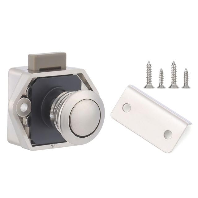 Durable Home Gadget Zinc Alloy Furniture Hardware Push Button Latch Cabinet Door Catch Cabinet Lock Car Push Lock - (Color: gold)