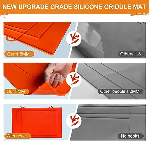 MDSTREE 36" Griddle Mat Silicone for Blackstone, Food Grade Silicone Mat, Customizable Size 36", 28",22", Protect Griddle from Rodents, Insects, Debris, and Rust, All Season Protective Cover