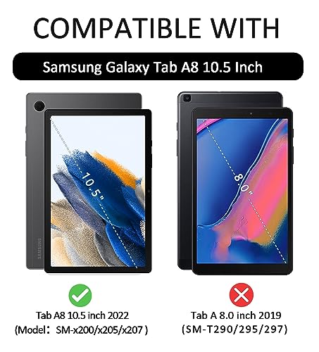 Anpredo Case for Galaxy Tab A8 10.5 Inch 2022, Hand Strap, Card Slots, Business Folio Stand Protective Smart Cover for Samsung A8 Tablet Model SM-X200/X205/X207, Black
