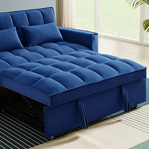 ERYE Blue Velvet Two Pillows Both Side Pockets, 55"