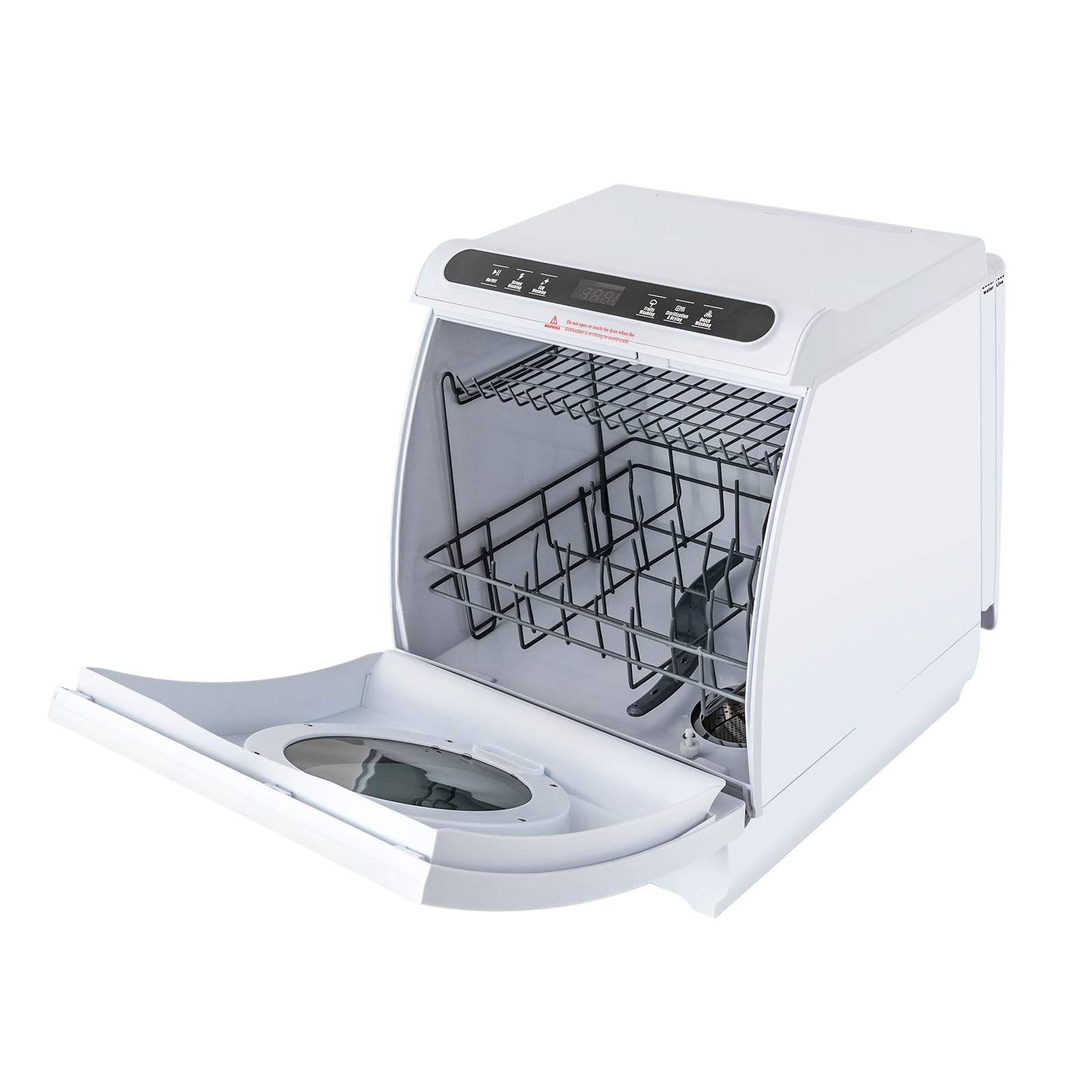 Countertop Dishwasher Air-Dry Dishwasher Portable with 7L Built-in Water Tank, No Hookup Needed, 5 Programs, Air-Dry Function, Mini Dishwasher Tank 360° Dual Spray for RV