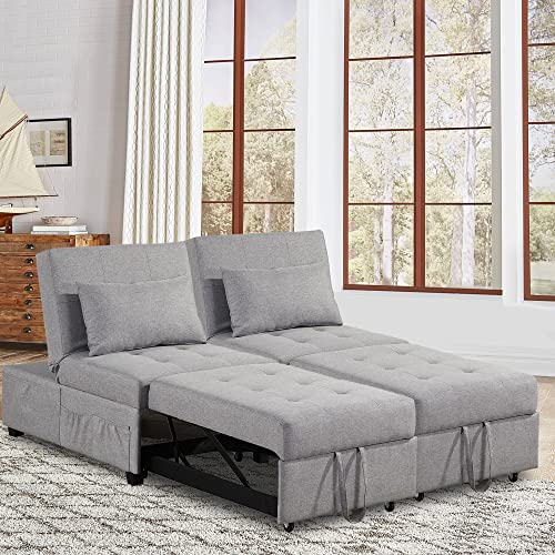 BINGTOO Sleeper Sofa Chair Bed 4 in 1 Convertible Chair Multi-Function Folding Ottoman Sleeper, Pull Out Sleeper Chair Bed- Modern Convertible Chair Bed Pull Out Sleeper Couch Bed for Living Room