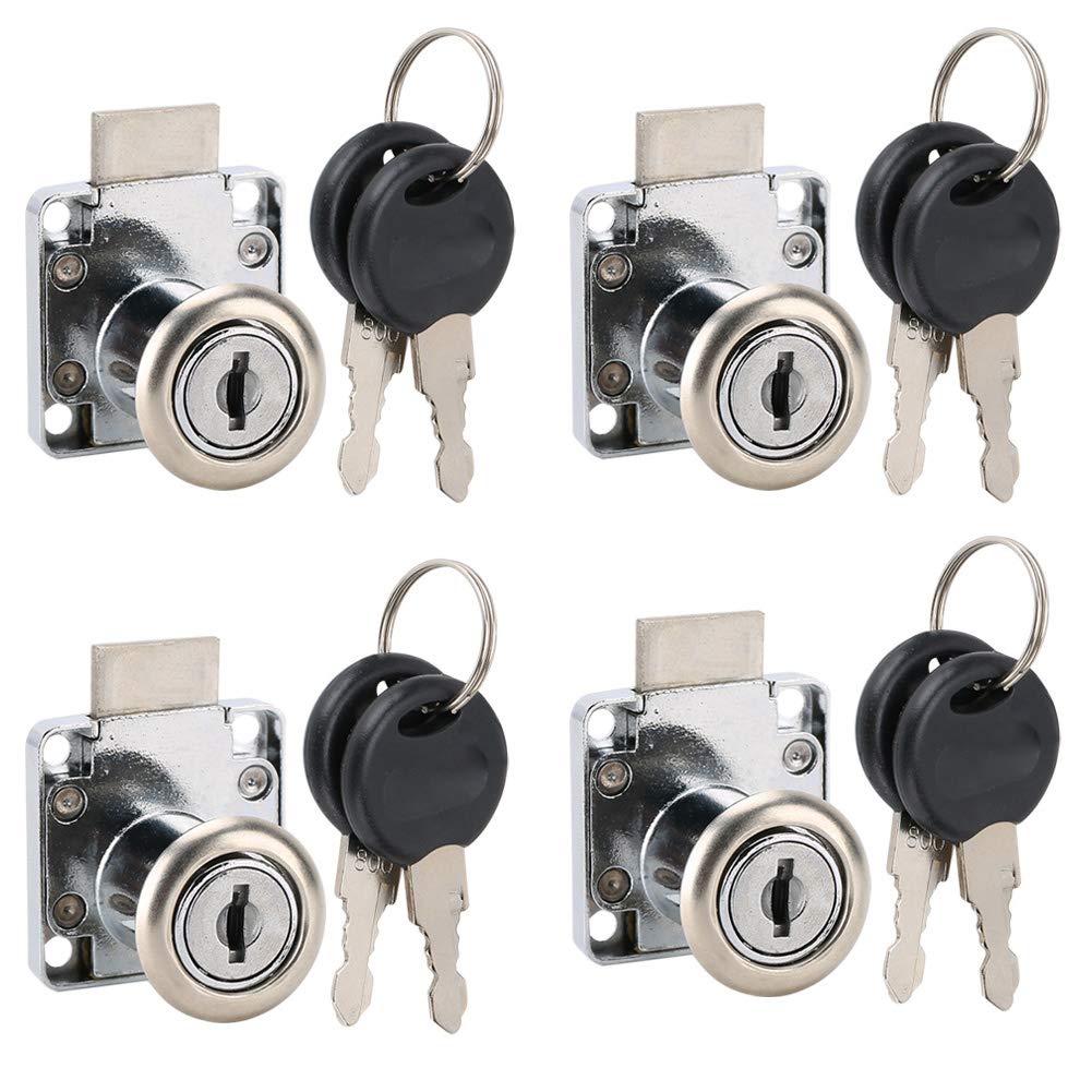 QANYEGN 4 Sets Drawer Lock Cabinet Locks with Keys, Zinc Alloy Drawer and Cabinet Lock, Home Desk Lock for Desks, Cabinets, Drawer Cabinets, Letter Box