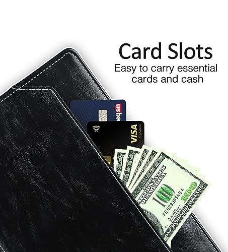 Anpredo Case for Galaxy Tab A8 10.5 Inch 2022, Hand Strap, Card Slots, Business Folio Stand Protective Smart Cover for Samsung A8 Tablet Model SM-X200/X205/X207, Black
