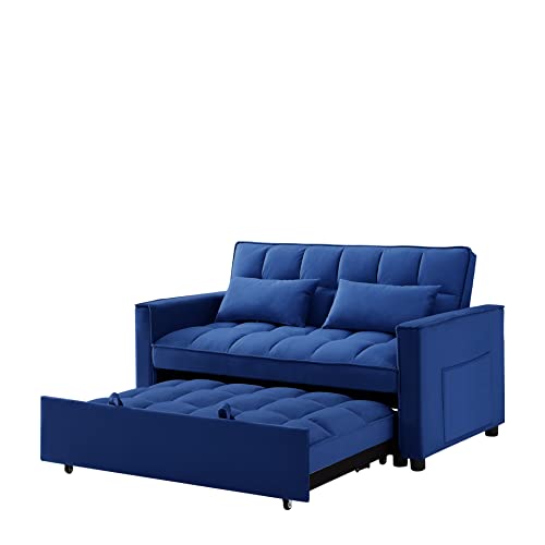 ERYE Blue Velvet Two Pillows Both Side Pockets, 55"