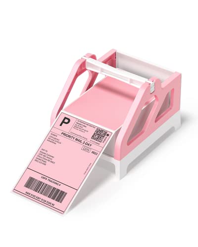 MUNBYN Pink Label Holder for Rolls and Fan-Fold Labels, Shipping Label Roll Holder for Desktop Label Printer Shipping Supplies Industrial Labelsā¦