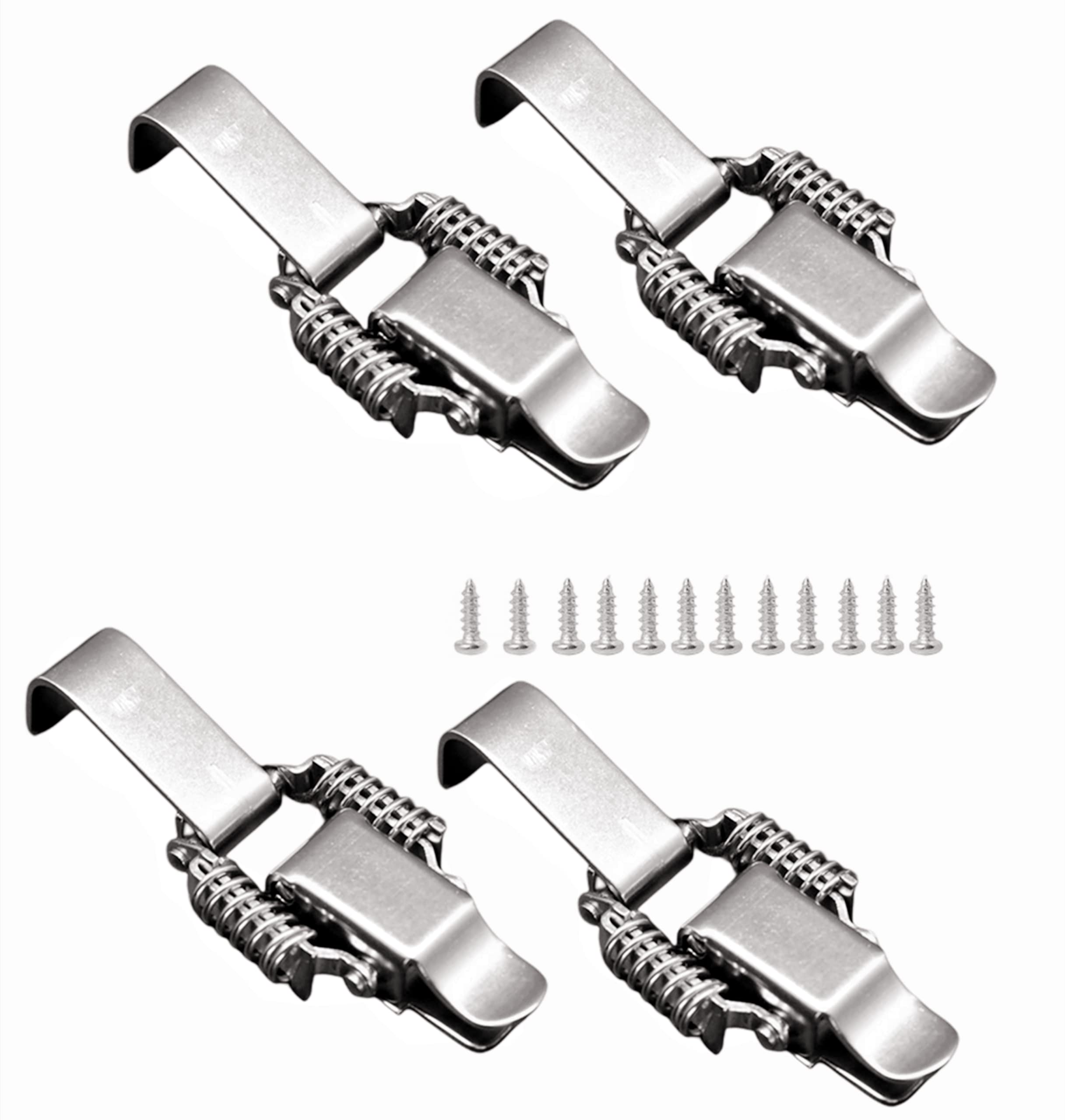 NOGRAX 2/4 PCS Cabinet Lock Box Hasp Case ,Integrated Stainless Steel 304 Spring Latch Catch Toggle Locks for Drawer Gate Door Durable Furniture Hardware w/Screws? Button (Color : 4PCS, (Color : 2pcs,