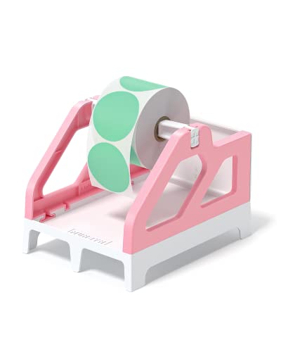 MUNBYN Pink Label Holder for Rolls and Fan-Fold Labels, Shipping Label Roll Holder for Desktop Label Printer Shipping Supplies Industrial Labelsā¦