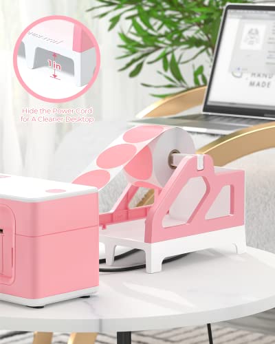 MUNBYN Pink Label Holder for Rolls and Fan-Fold Labels, Shipping Label Roll Holder for Desktop Label Printer Shipping Supplies Industrial Labelsā¦
