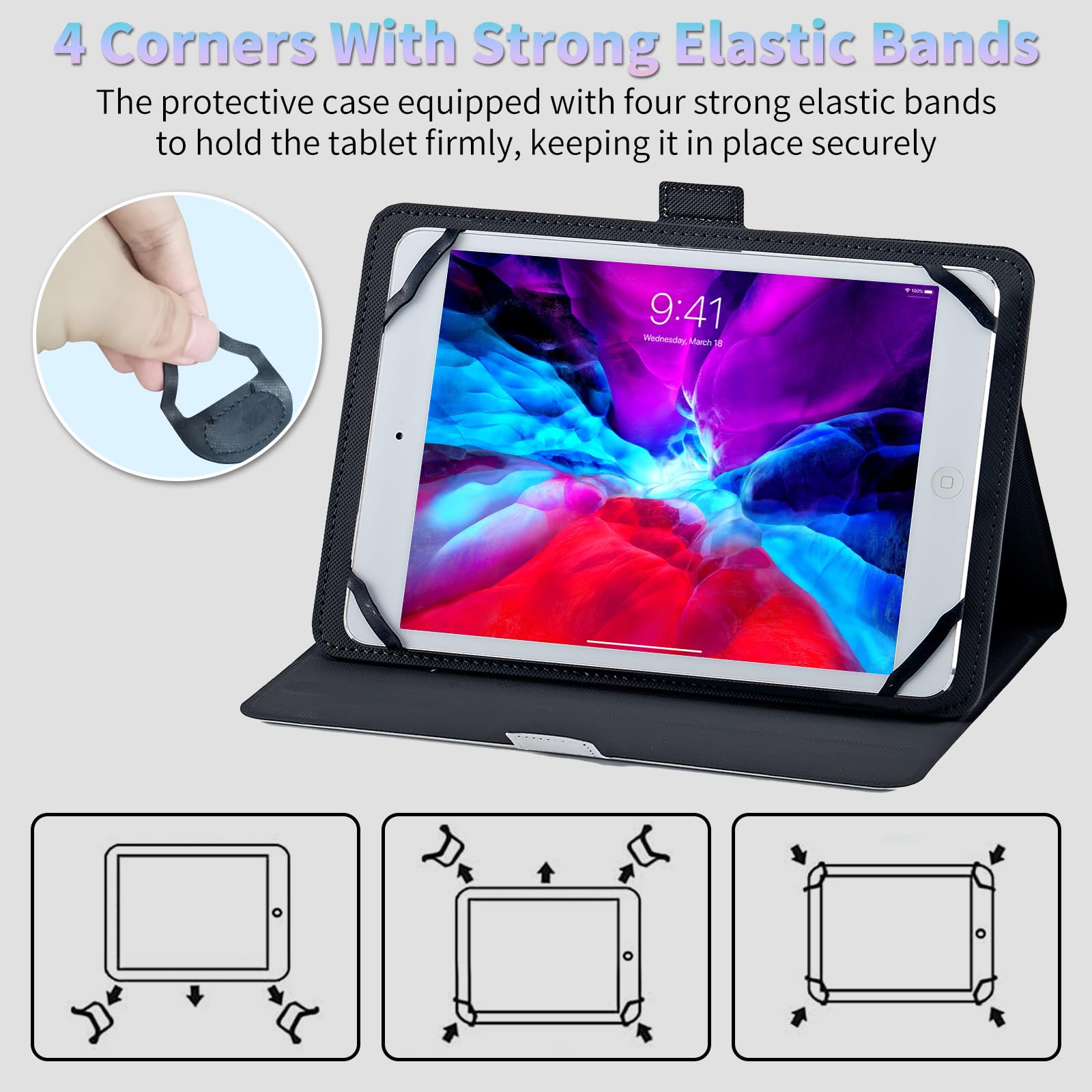 HEAKIERG Universal Tablet Case for Google Pixel 11 Inch 2023, Lightweight Flip Stand and Adjustable Protective Cover Case for Google Pixel 11" Tablet, Skull Rose