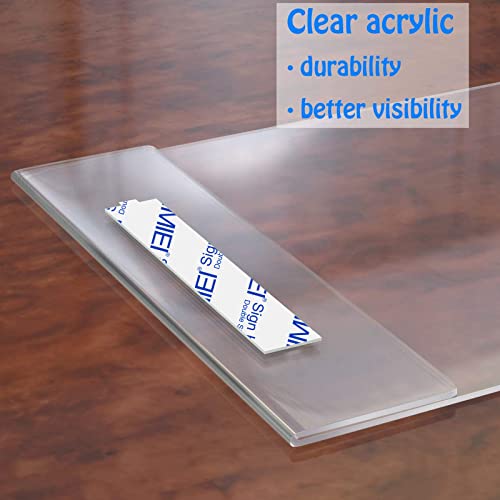 HIIMIEI 8.5x11 Acrylic Wall Sign Holder with Double Sided Tape, 8 1/2 x 11 clear plastic plexiglass sign holder for Office, Home, Store, Restaurant-No Drilling(6 Pack)
