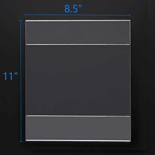 HIIMIEI 8.5x11 Acrylic Wall Sign Holder with Double Sided Tape, 8 1/2 x 11 clear plastic plexiglass sign holder for Office, Home, Store, Restaurant-No Drilling(6 Pack)