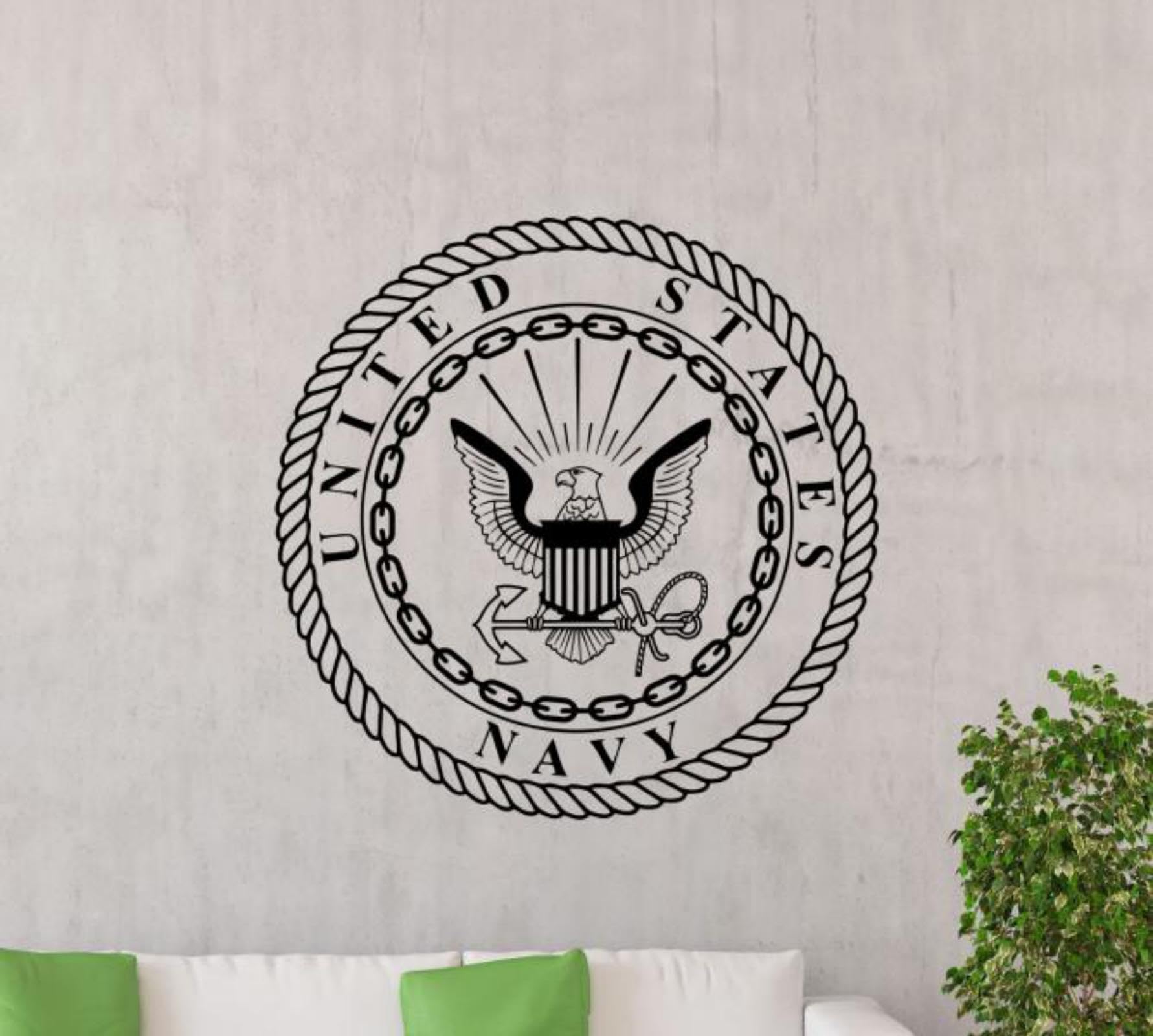 United States Navy Wall Decal Vinyl Sticker Logo Emblem Military Naval Wall Art Car Truck Patriotic US Navy Officer Decor Veteran Poster Sign Stencil Mural Die Cut No Background Indoor Outdoor Decal 2421