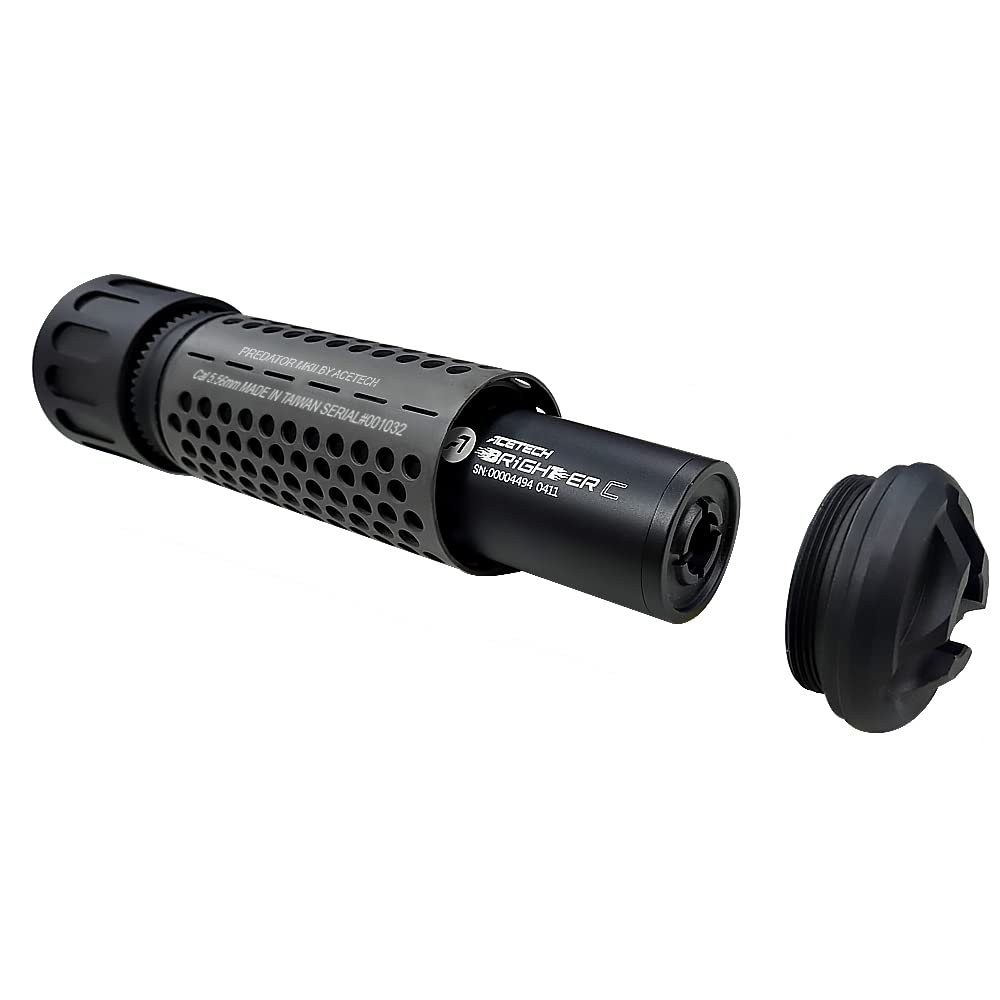ACETECH Airsoft Riffle Tracer Unit Predator MKII 14mm CCW Negative Thread Glow in The Dark BB LED Beam Lighting Effect (Green/Gel BB Available, Black)