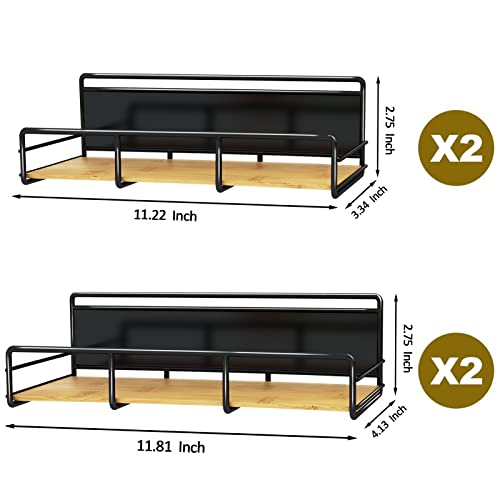 Buzulagi Magnetic Spice Rack For Refrigerator, Kitchen Organization,Home Organization and Storage, For Refrigerators, Washing Machines, Microwaves and Other Metal Surfaces, Black (4 Pack)