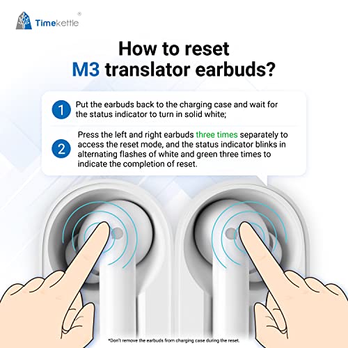 Timekettle M3 Language Translator Earbuds, Two-Way Translator Device with APP for 40 Languages & 93 Accents Online, Offline Translator for Exploring Expat Life Freely, Compatible with iOS & Android