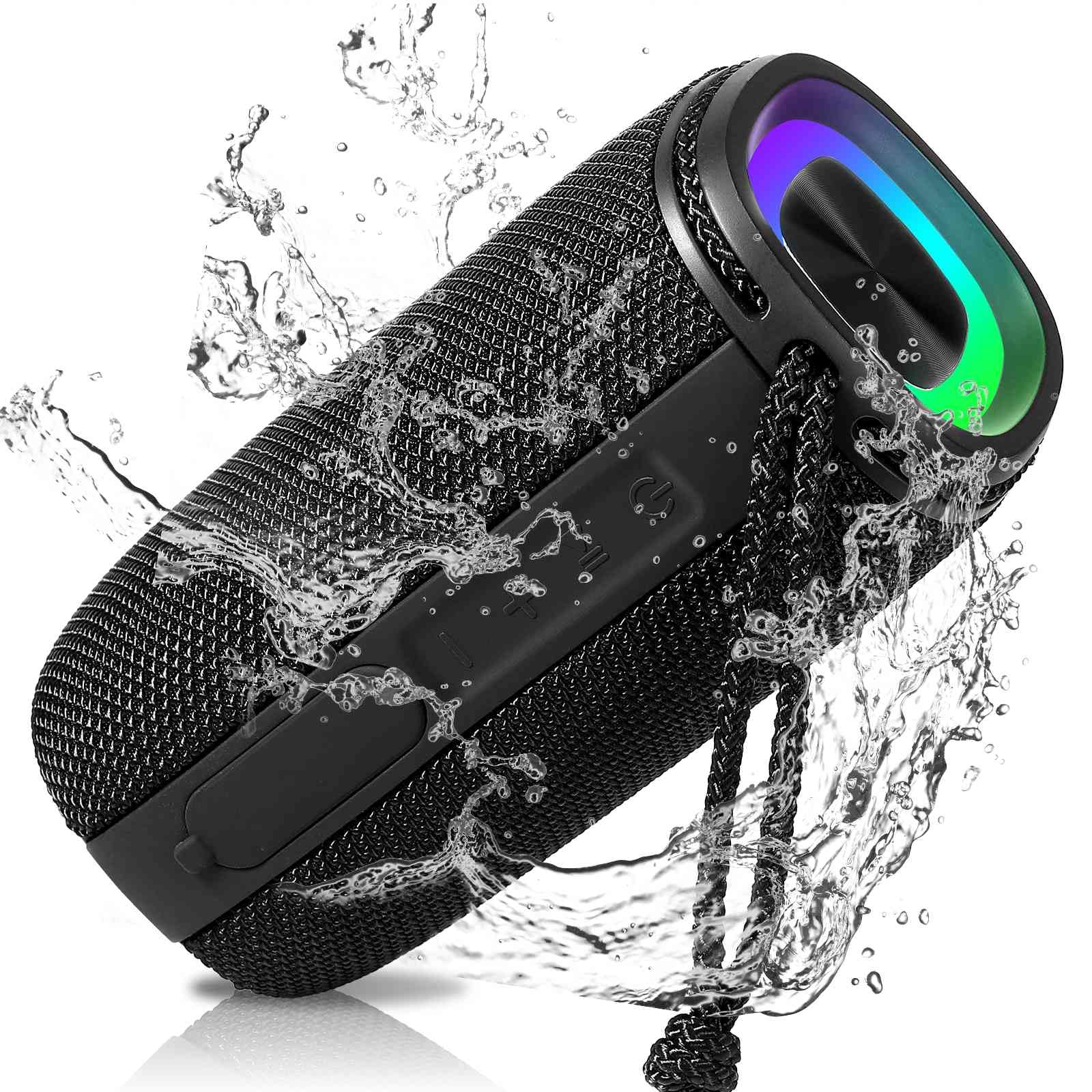 UrbanX Scorpio Series Bluetooth Speaker, IPX6 Waterproof Speakers HD Surround Sound with Punchy Bass, True Wireless Pairing, BT5.3, Portable Speaker for Samsung Galaxy M12 (India) - Black