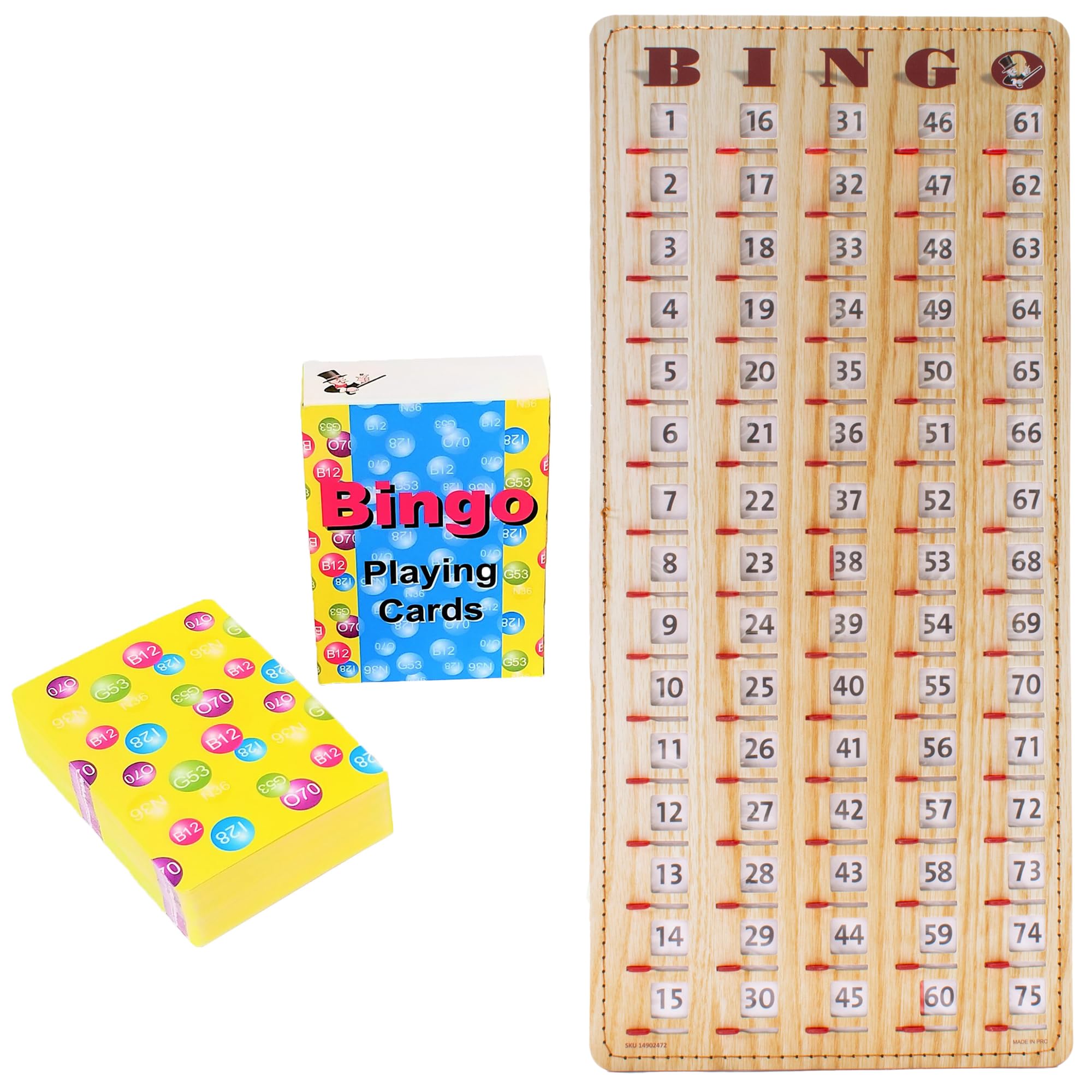 MR CHIPS Jam-Proof Master Board Bingo Card Slide with Shutters Plus Deck of Calling Cards