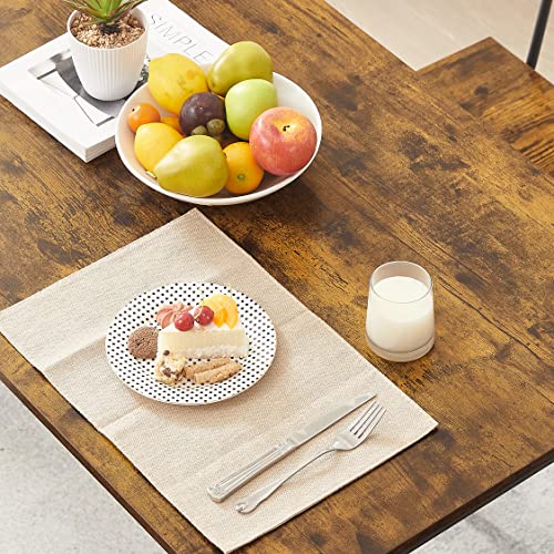 Tensun Dining Room Table Set for 4, Extendable Kitchen and Dining Room Tables and Chairs with Metal Frame, Rectangle Dining Table for Breakfast Nook, Living Room, Rustic Brown