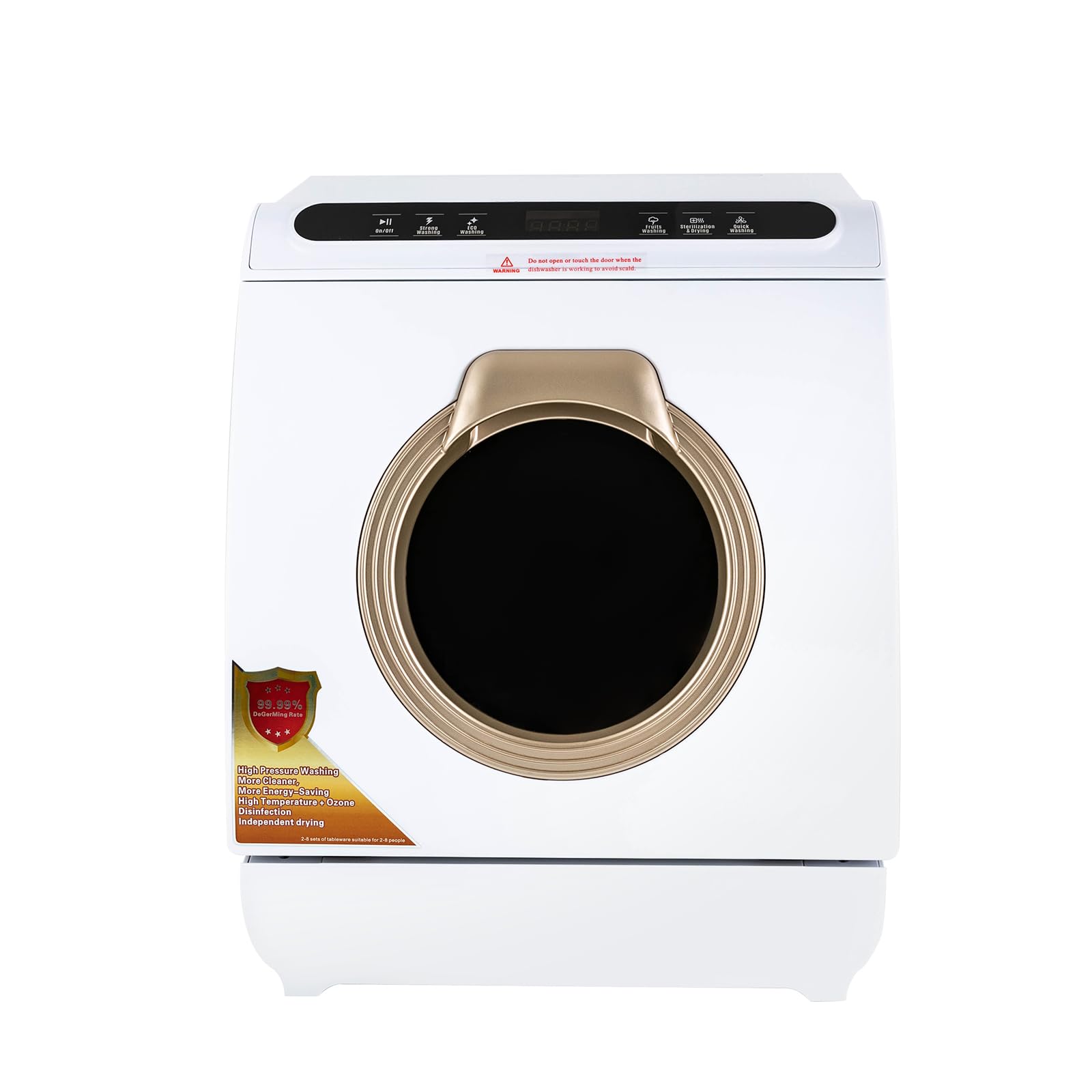 Countertop Dishwasher Air-Dry Dishwasher Portable with 7L Built-in Water Tank, No Hookup Needed, 5 Programs, Air-Dry Function, Mini Dishwasher Tank 360° Dual Spray for RV