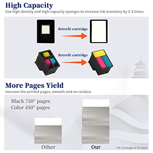 InkSpirit Remanufactured 67 Ink Cartridge Black Color Combo Pack, Replacement for HP 67XL for DeskJet 2700 2725 2752 2755 2732 Plus 4100 4152 4155 4140 Envy 6000 6055 6052 Pro 6400 Printer, 2 Pack