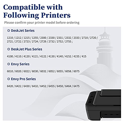 InkSpirit Remanufactured 67 Ink Cartridge Black Color Combo Pack, Replacement for HP 67XL for DeskJet 2700 2725 2752 2755 2732 Plus 4100 4152 4155 4140 Envy 6000 6055 6052 Pro 6400 Printer, 2 Pack