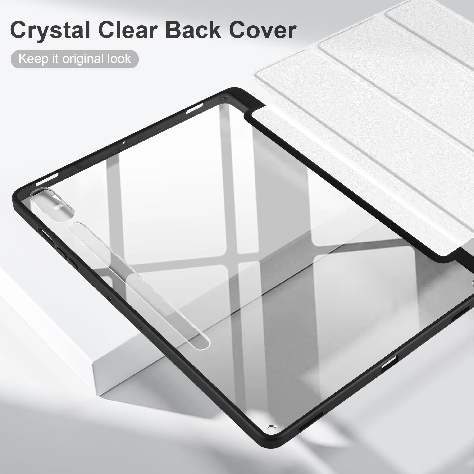 Batianda Customizable Case for Samsung Galaxy Tab S9 Ultra 14.6 inch 2023 Model (SM-X910/X916/X918) with S Pen Holder, Shockproof Tablet Cover with Clear Transparent Back Shell Auto Sleep/Wake