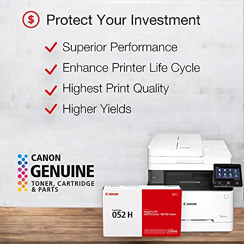 Canon Genuine Toner Cartridge 052 Black, High Capacity (2200C001), 1-Pack, for Canon imageCLASS MF429dw, MF426dw, MF424dw, LBP215dw, LBP214dw Laser Printers, Toner 052 High Capacity Black, 1 Size