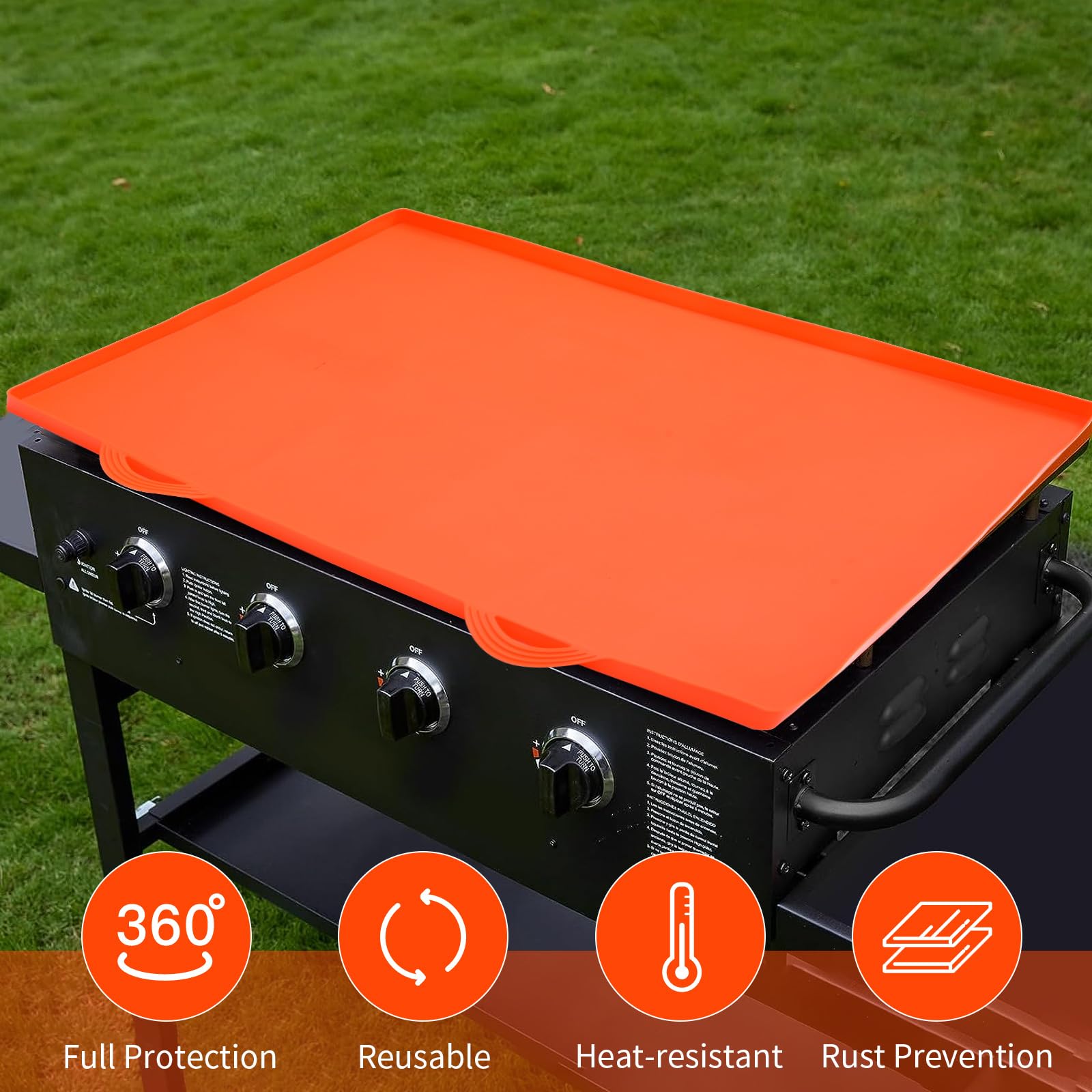 28" Silicone Griddle Mat for Blackstone, Heavy-Duty Food Grade Blackstone Griddle Cover, Silicone Protective Mat Cover for Dirt Rust Insect, Blackstone Griddle Accessories