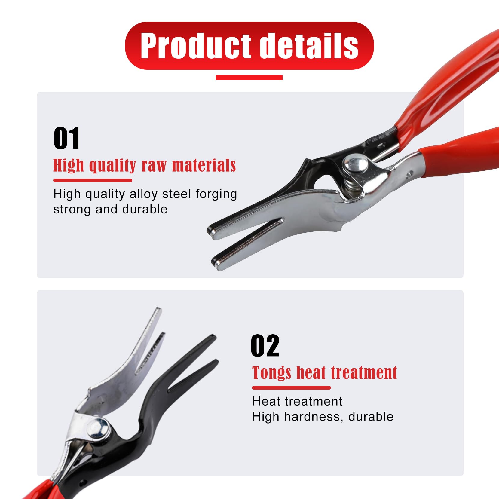 GKmow 1 PC Car Oil Pipe Separation Pliers, Vacuum Hose Removal Pliers, Water Pipe Separation Disassembly Clamps, Universal Maintenance Tools for Most Cars (Red)