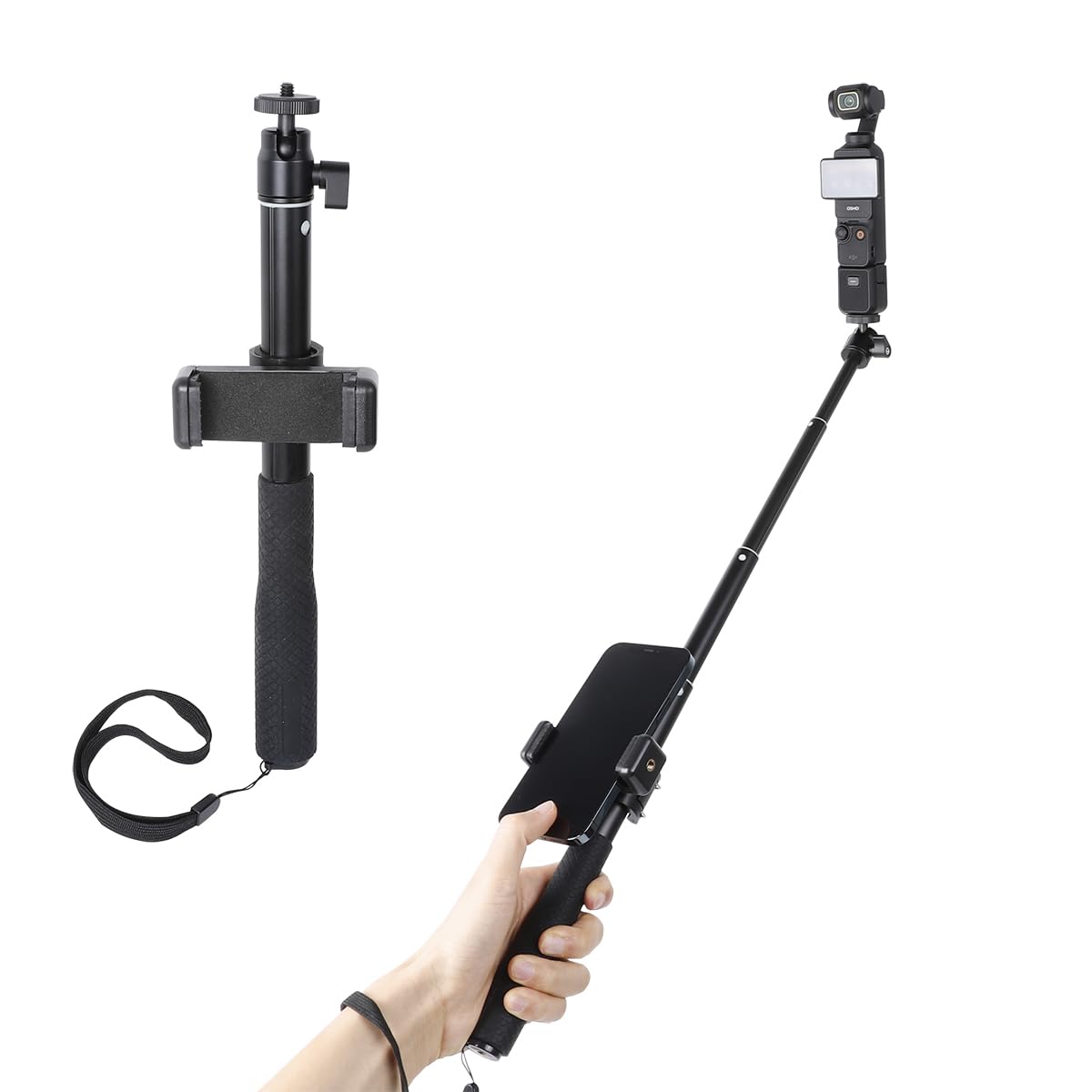 Leenconghui 37inch Selfie Stick Gimbal Extension Pole+Tripod Mount Kit fit for DJI Osmo Pocket 3