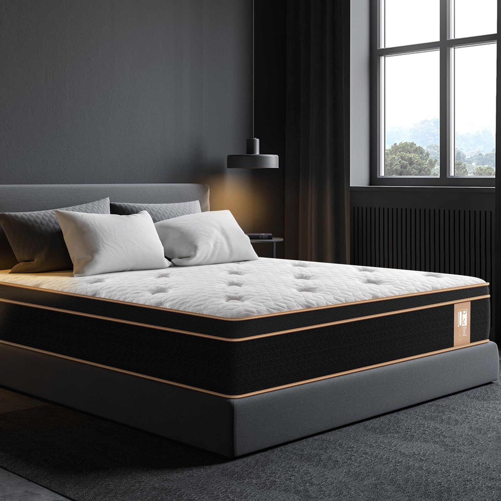 BedStory Queen Mattress, 12 Inch Hybrid Mattress with Foam & Individually Wrapped Pocket Coils Luxury Spring Mattress Motion-Isolation CertiPUR-US Certified 60 x 80 Inch