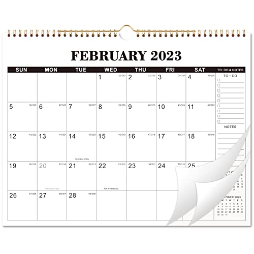 Calendar 2023-2024 - Wall Calendar 2023-2024 with To Do & Notes, 18 Months Wall Calendar from Jan 2023 - Jun 2024,15”x 11.5”, Daily Blocks with Julian Dates, Golden Twin-Wire Binding, Thick Paper Perfect for Organizing & Planning