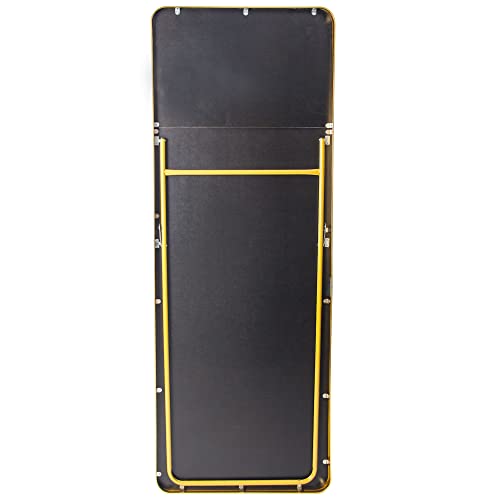 Square Rounded Corners Full Length Mirror Floor Mirror, Bedroom Mirror ,Dressing Mirror with Gold Aluminum Alloy Frame,65" x 22"