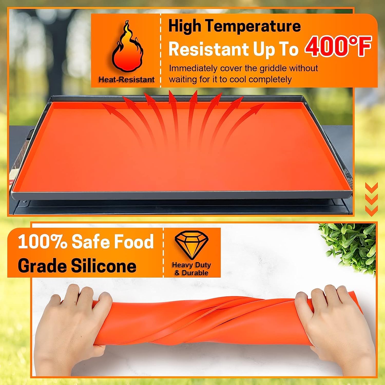i-FSK Heavy Duty Silicone Griddle Mat (1.98 lbs) for Blackstone 36", All-Season Cover, Effortless Cleaning Accessory