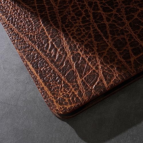 Gexmil Leather Case for iPad Air 11 Inch M3 2025/ M2 2024,iPad Air 10.9 Inch Case 5th/4th Generation 2022/2020, Top Grain Leather Cover Auto Sleep/Wake, Adjustable Stand,Buffalo Pattern
